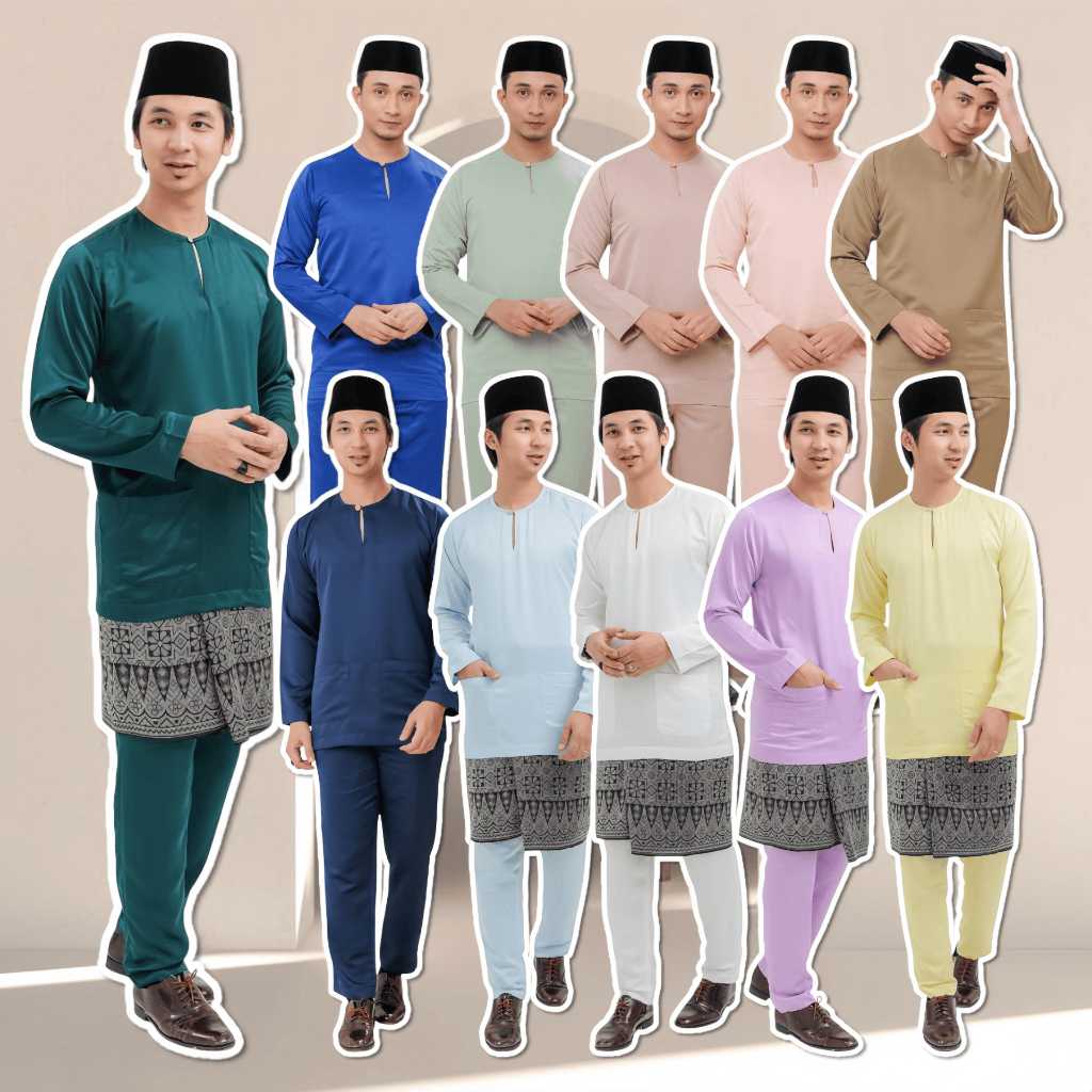 Baju Melayu Lelaki Baju Melayu Teluk Belanga Slim fit Baju Melayu Raya ...