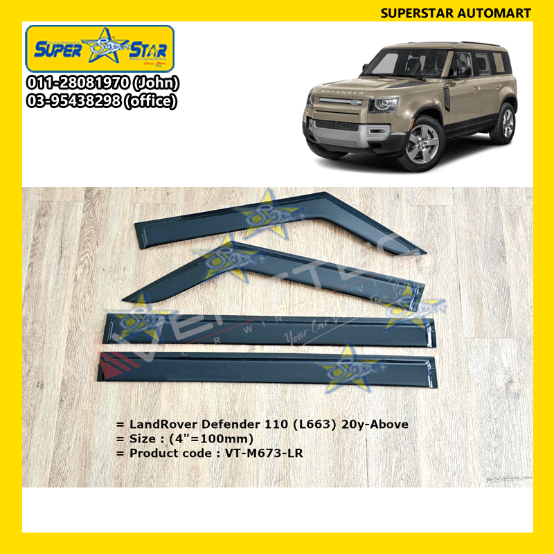 LAND ROVER DEFENDER 110 ( L663 ) 2020 - ABOVE Venttec Door Visor ...