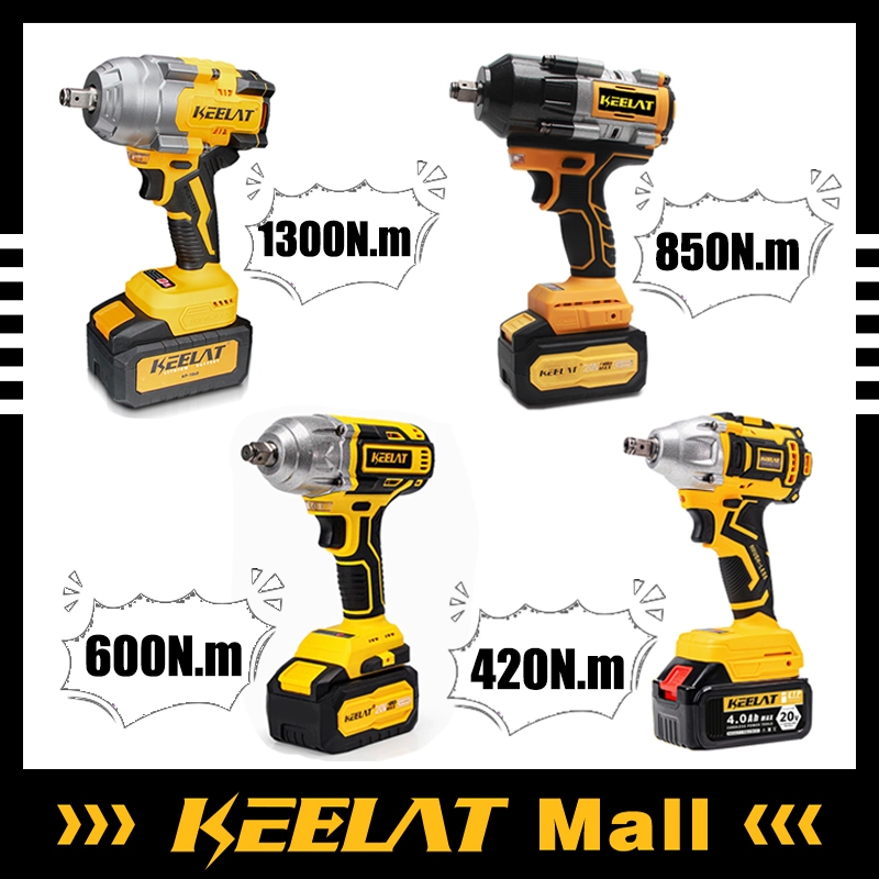 KEELAT 20V Cordless Brushless Impact Wrench High Torque Electric Wrench ...