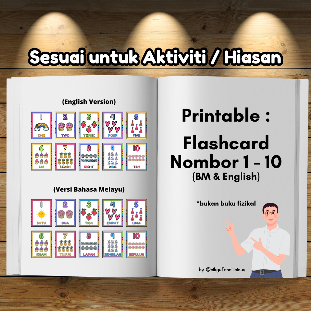 M1 [Softcopy] Flashcard Aktiviti Matematik Nombor 1-10 | Numbers ...
