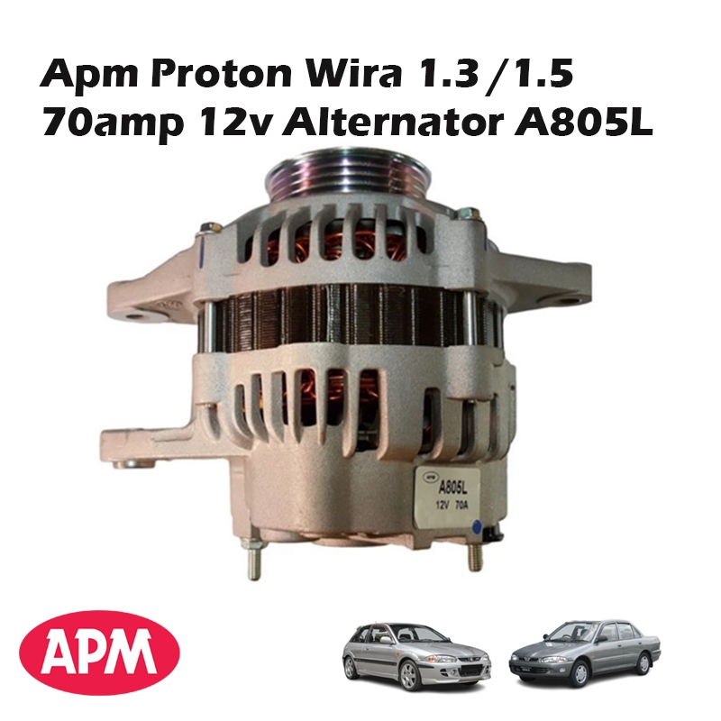 Original Apm Proton Wira 1.3 /1.5 70amp 12v Alternator A805L | Shopee ...
