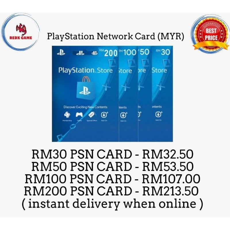 [REDX] 🇲🇾PSN Malaysia Game MYR | PSN Malaysia Wallet RM30 RM50 RM100 ...