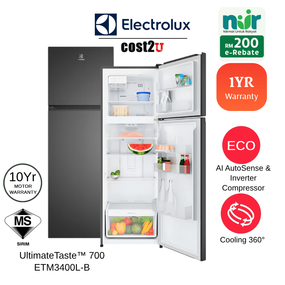 [NUR] Electrolux 341L/312L UltimateTaste 700 Top Mount Fridge ...