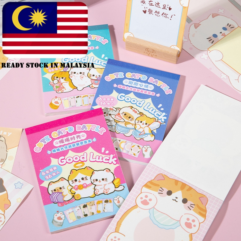 Little Kitten Cute Cat's Battle Writing Memo Notes Paper Note Pad ...