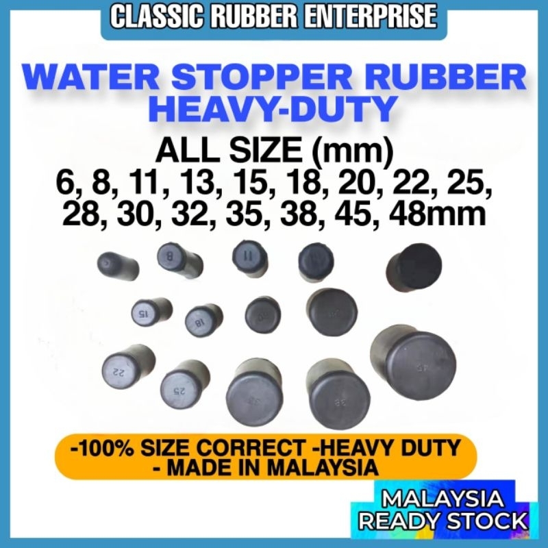 HEAVY DUTY 30MM WATER STOPPER RUBBER 6MM/8MM/11MM/15MM/18MM/20MM/22MM/25MM/28MM/32MM/35MM/38MM ...