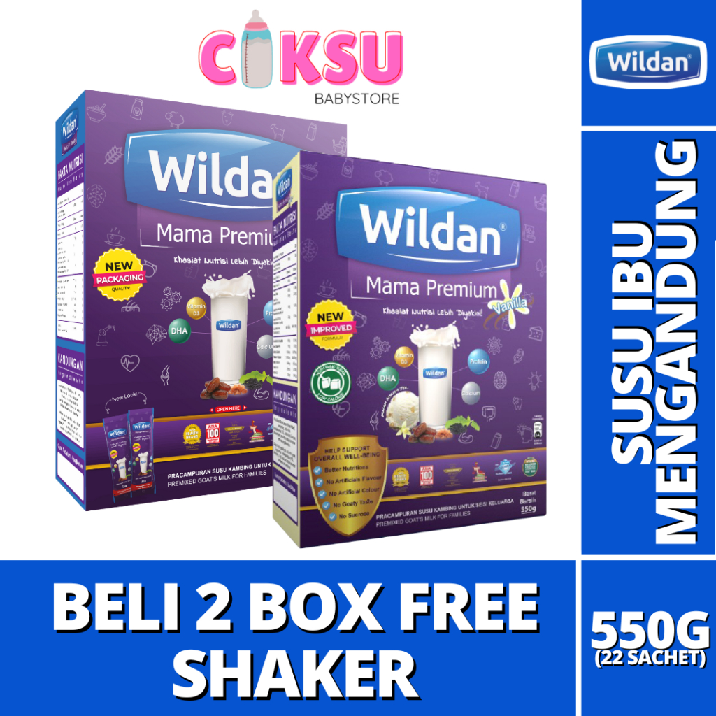 Wildan Mama Premium Susu Kambing Ibu Mengandung 550g 22 Sachet Perisa ...