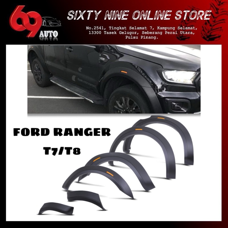 Fender Flare/Fender Arch/Wheels Arch Ford Ranger T7/T8 2015-2022 With ...
