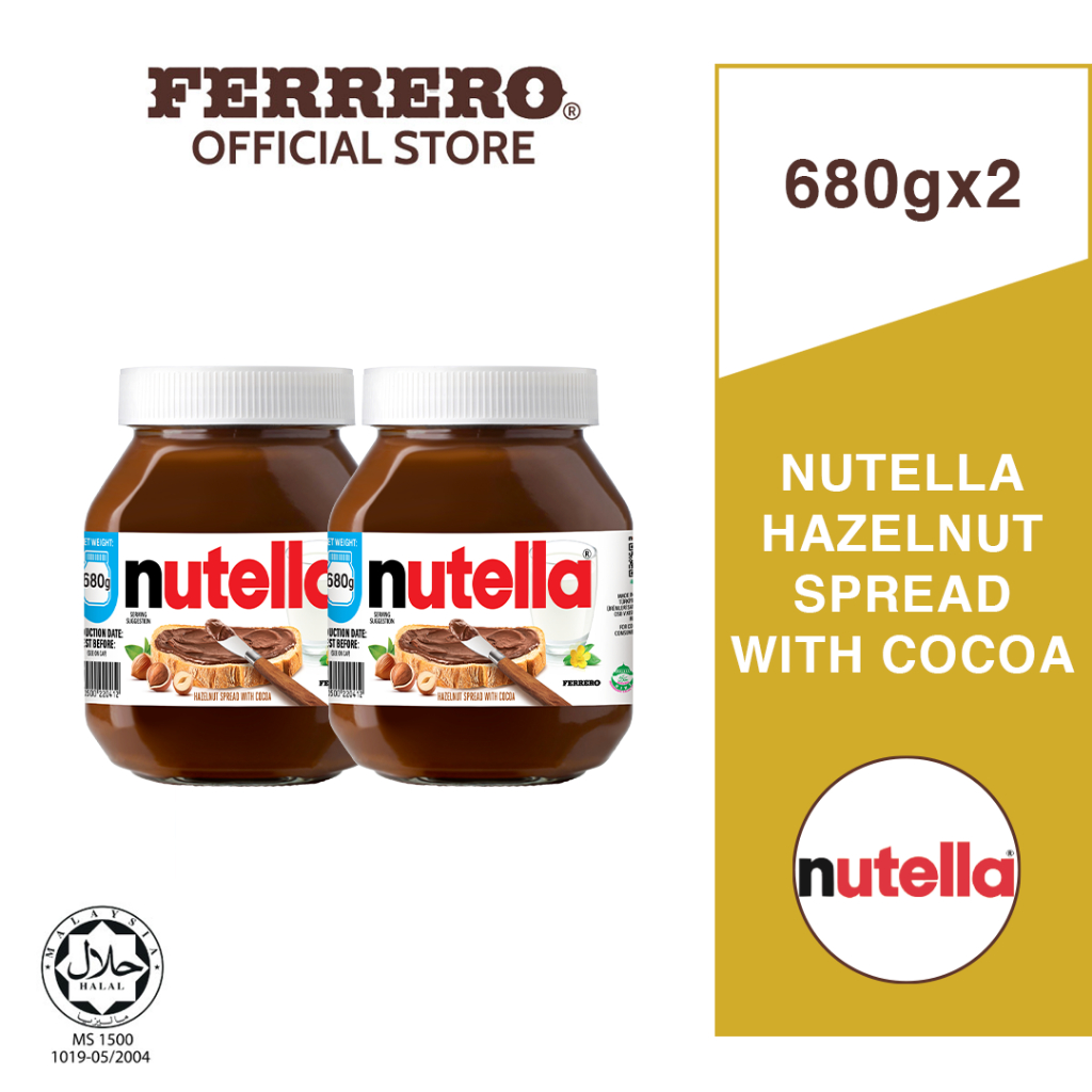 Bundle of 2 - Nutella Hazelnut Spread with Cocoa (680g) | Shopee Malaysia