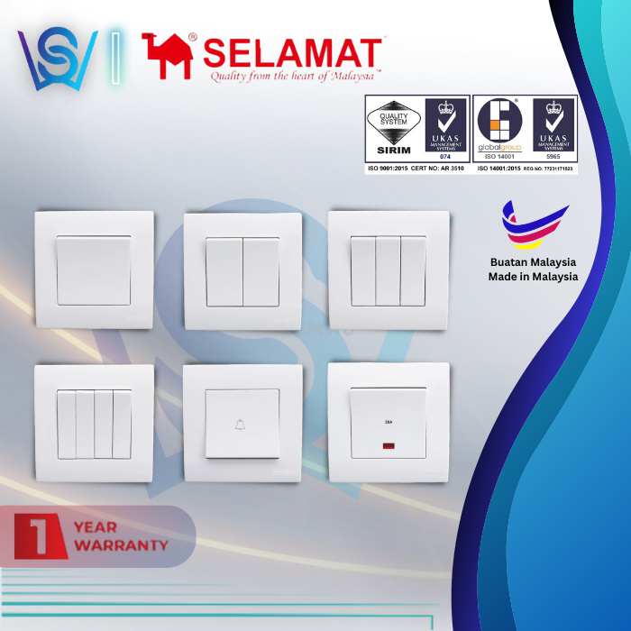 [SIRIM Approved] SELAMAT MS-8 Series 1 WAY Wall Switch Flush Sockets ...
