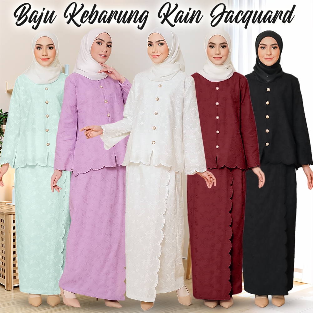 Premium Cotton Baju Kebarung Floral Baju Kurung Moden Hitam Baju Raya ...