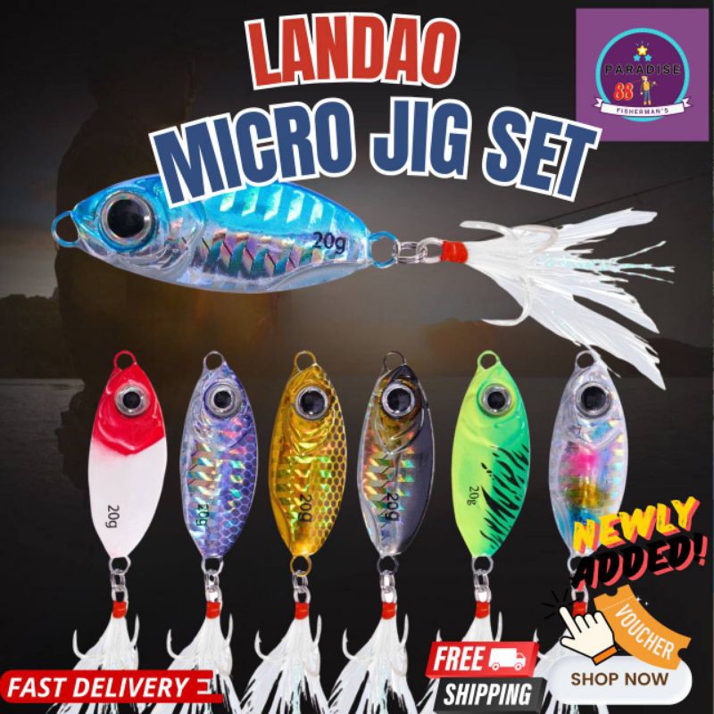 【Landao Jig Set】Metal jig Micro jig 5g/10g/15g/20g lead fish iron plate umpan casting lure bait ...