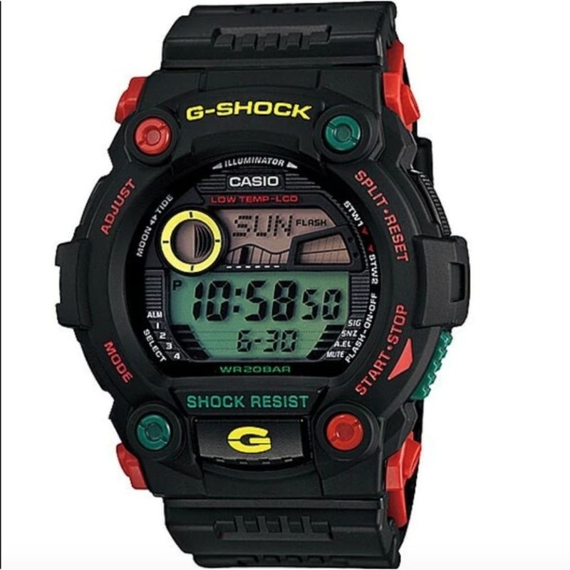 (Hot Sales) 100% Original Japan Made G-shock G7900 Rasta Black Sports ...
