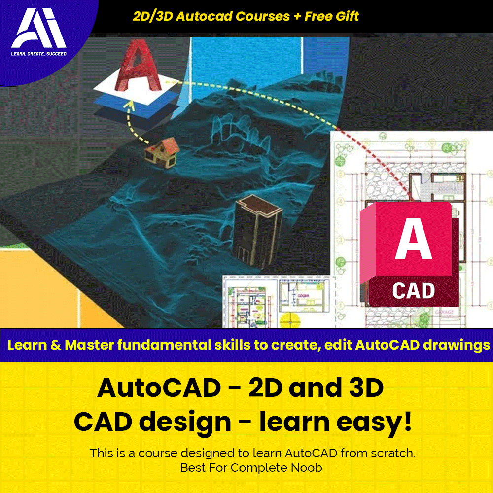 Video Course - AutoCAD - 2D and 3D CAD design - learn easy! | Learn Autocad 2025 | Autocad ...