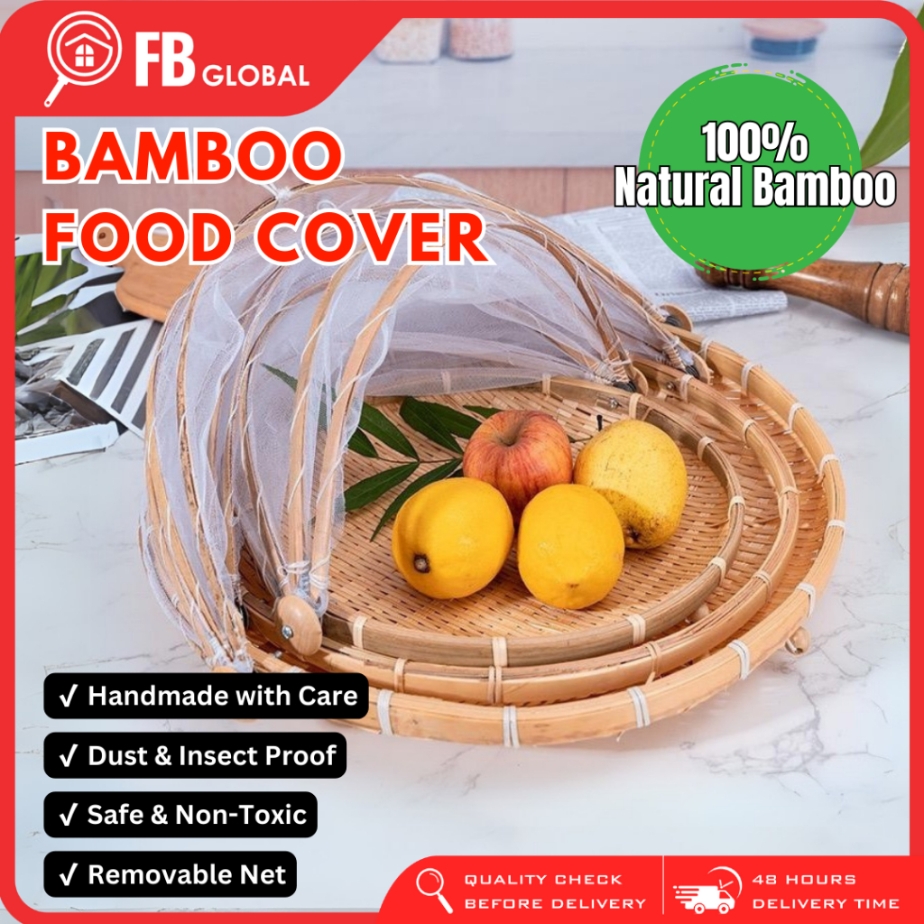 Bamboo Food Cover Hand-Woven Basket Picnic Basket Food Keeping Tray ...