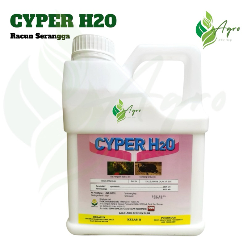 Cyper H20 Cypermethrin 20% 4L/Racun Ulat Pengorek Buah Dan Kumbang ...