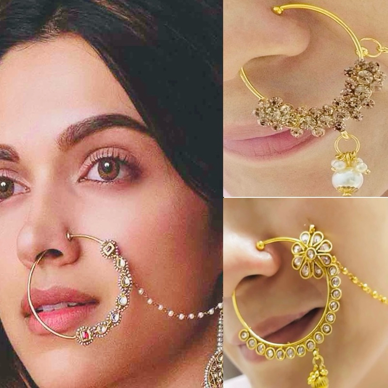 Nose Ring | Wedding Nose Ring | Nath | Bridal Nose Ring | Subang Hidung ...