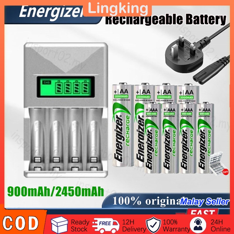 4-8PCS Energizer AA/AAA Rechargeable Battery 900mAh 2450mAh with ...
