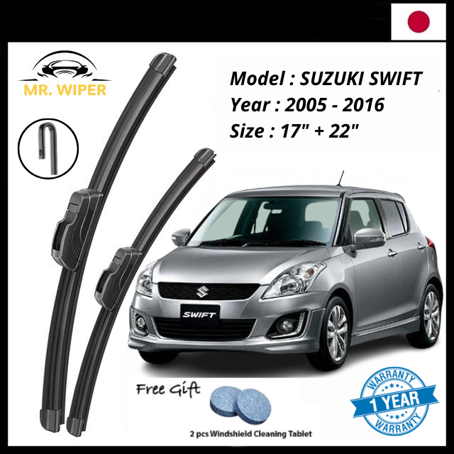 🔥 MR WIPER🔥 SUZUKI SWIFT (2005-2017) MR WIPER JAPAN TECHNOLOGY WIPER ...