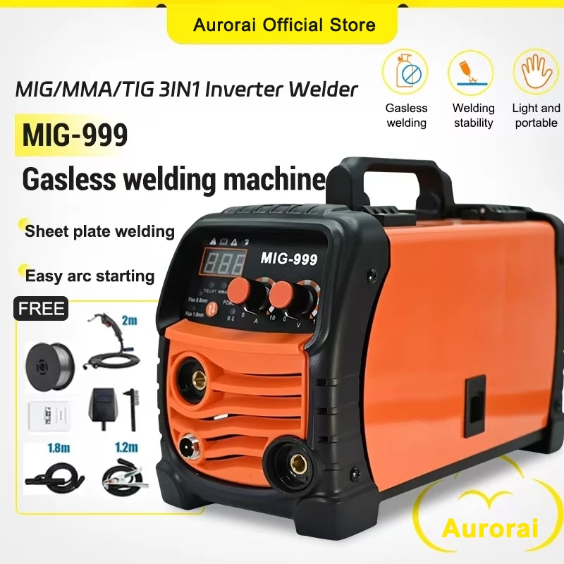 MIG-999 MIG Welding Machine Set Gasless MIG/MMA/TIG 3in1 Inverter IGBT Welder Walding mesin ...