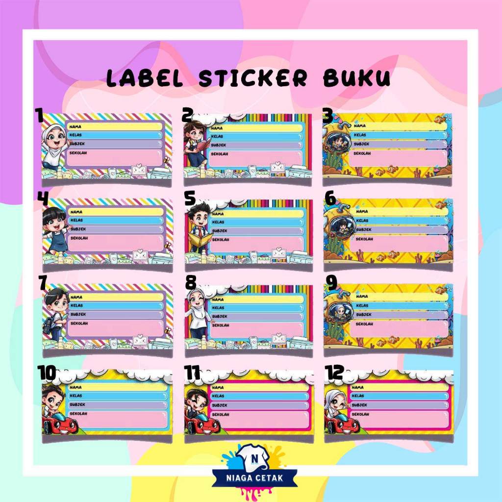 Pelekat Label Maklumat Murid Buku Tulis Sekolah | Label Sticker Custom ...