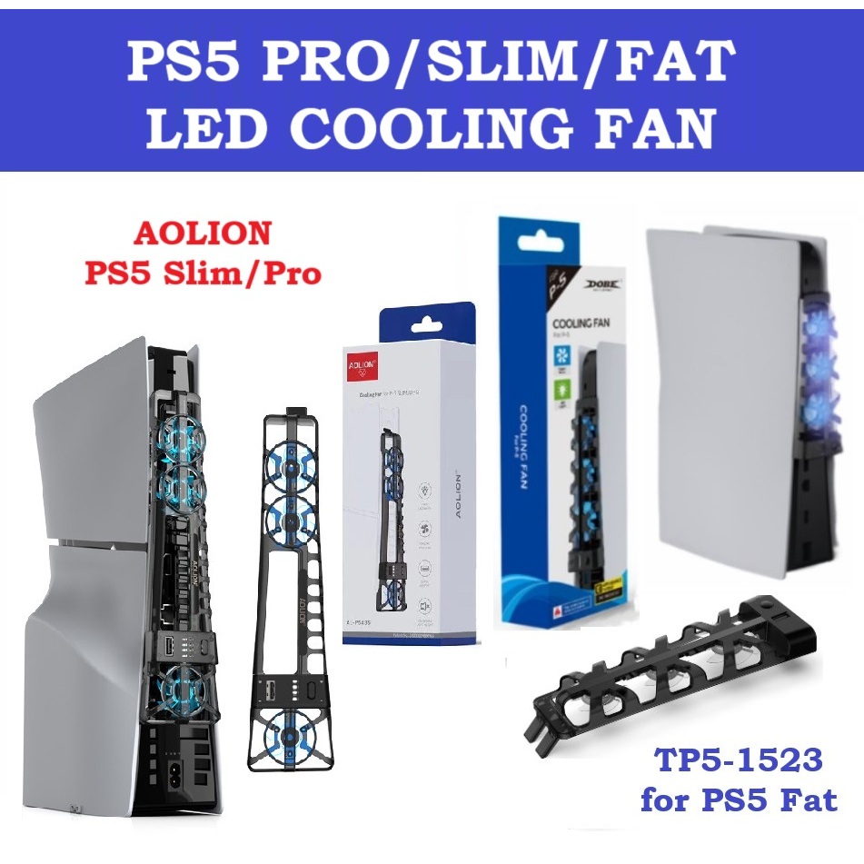 Dobe AOLION PS5 Pro Slim Fat Console LED Cooling Fan 3 Fans System ...