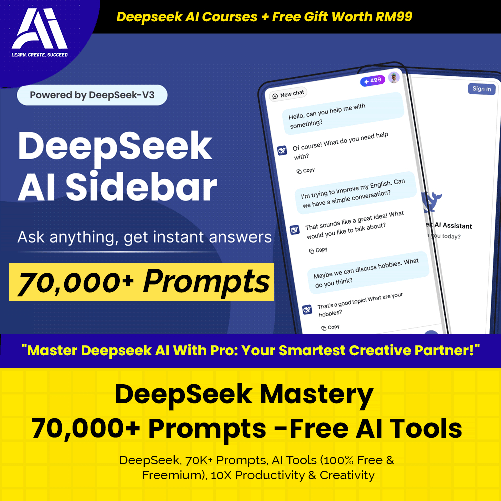Deepseek Course - DeepSeek Mastery 70,000+ Prompts 100% Free AI Tools | Learn Deepseek Video ...