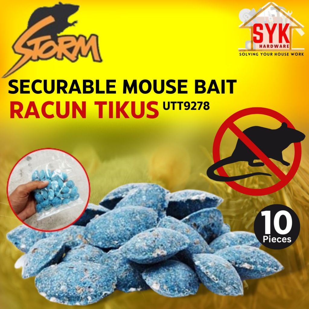 SYK Storm UTT9278 10Pcs Rat Bait Blue Poison Mouse Killer Penghapus ...