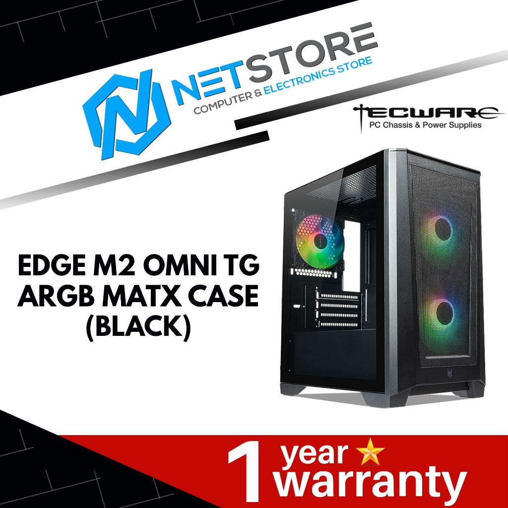 TECWARE EDGE M2 OMNI TG ARGB MATX CASE (BLACK) - TWCA-EDM2-BKOL | Shopee Malaysia