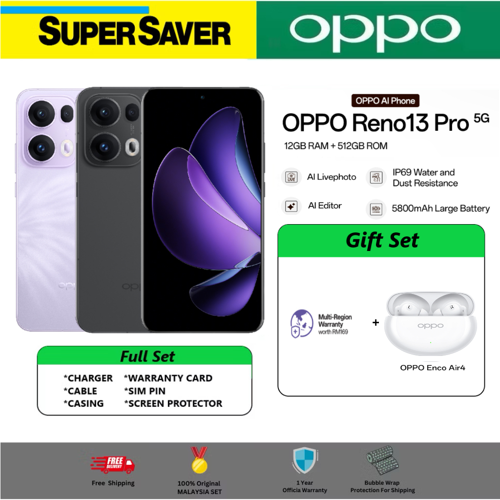 OPPO Reno 14 Pro 5G (512GB+12GB RAM) 80W Supervooc Charger 5800mAh | Original Oppo Product ...