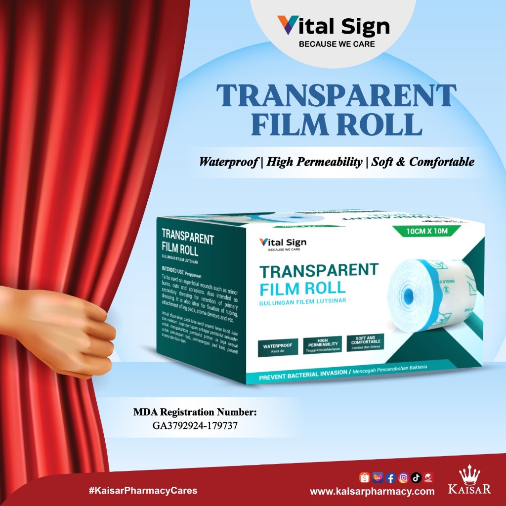 VITAL SIGN TRANSPARENT FILM ROLL (10cm x 10m) | Shopee Malaysia