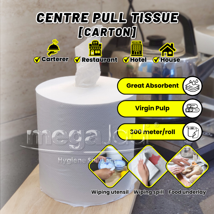 【Carton】1 Ply Centre Pull Hand Towel Tissue Kitchen Paper Towel Jumbo ...