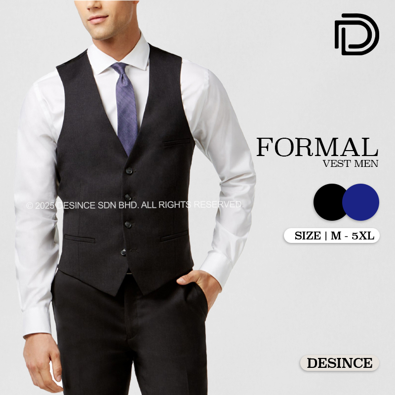 🇲🇾 DESINCE Men Vest Man Formal Men Top Suit Office Wedding Ceremony ...