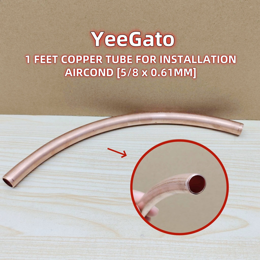 [ 5/8" x 0.61MM ] (1 FEET) COPPER TUBE INSTALLATION AIRCOND CONNECTION ...