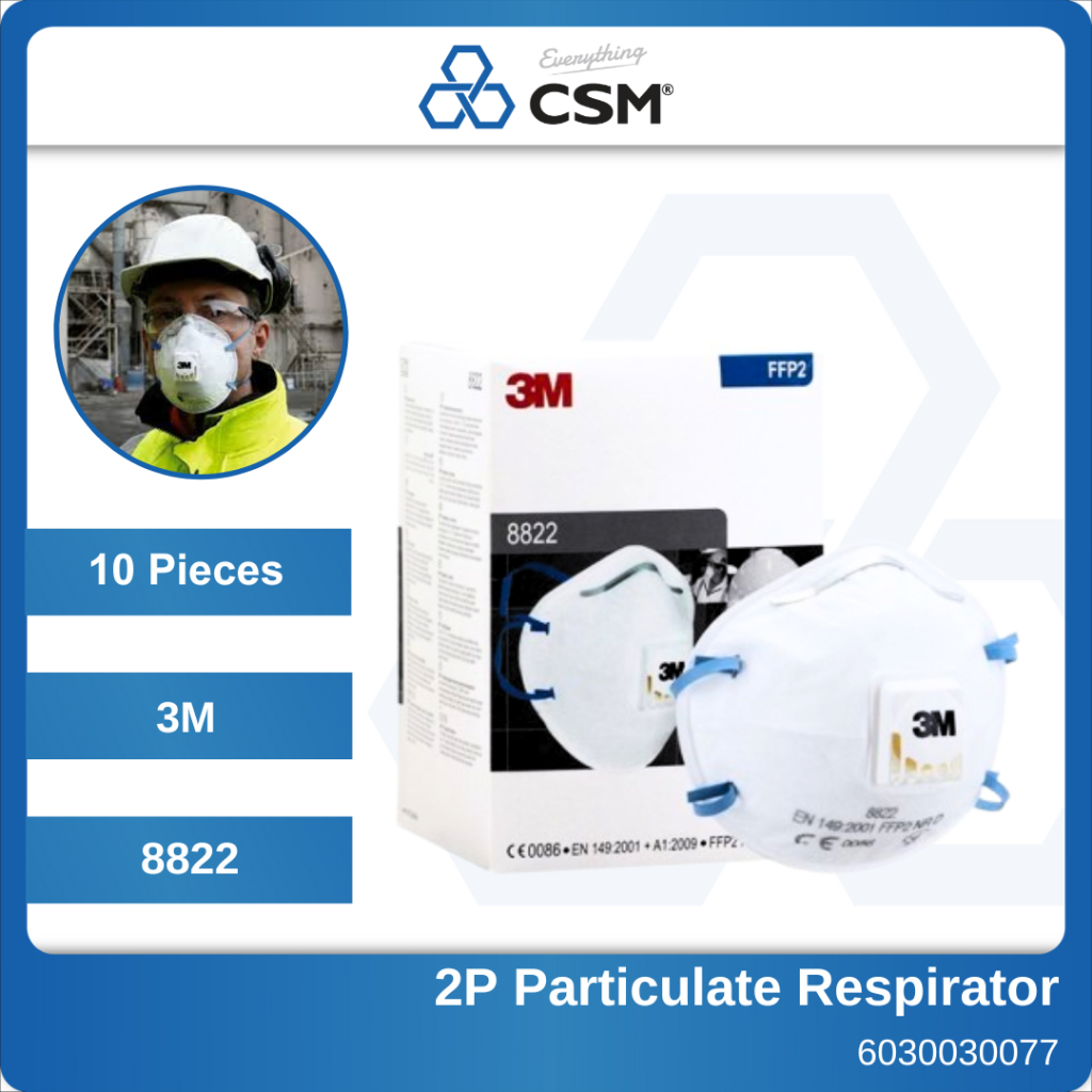 3M Safety Mask Protection Model 3M 8822 with valve for comfort 10 ...