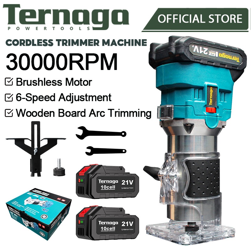 Ternaga Brushless Cordless Woodworking Router and Trimmer Rechargeable ...