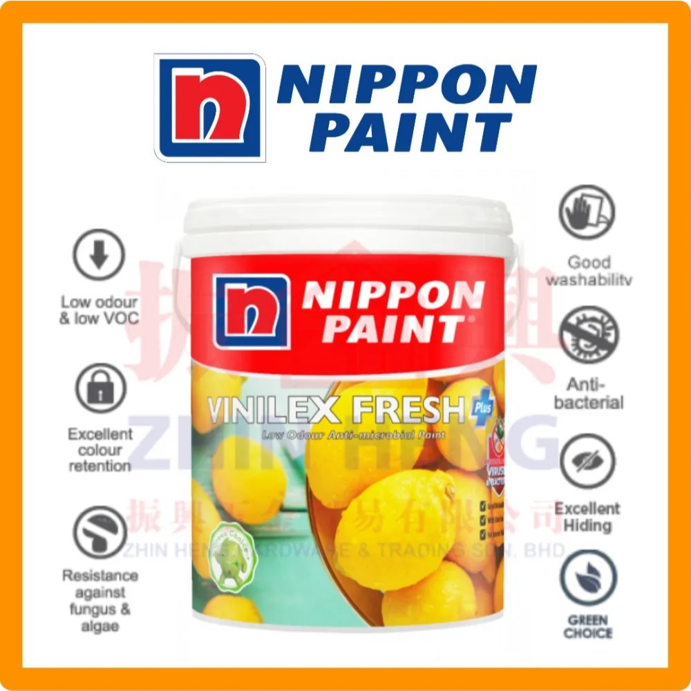 NIPPON Vinilex Fresh Plus 15L Interior Wall Paint Anti Bacteria ...