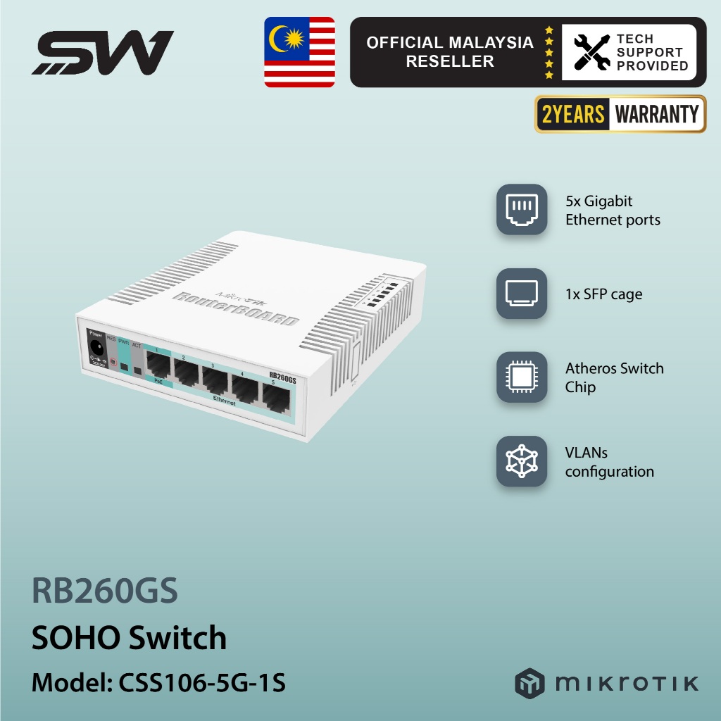 Mikrotik Networking Router RB260GS | Shopee Malaysia
