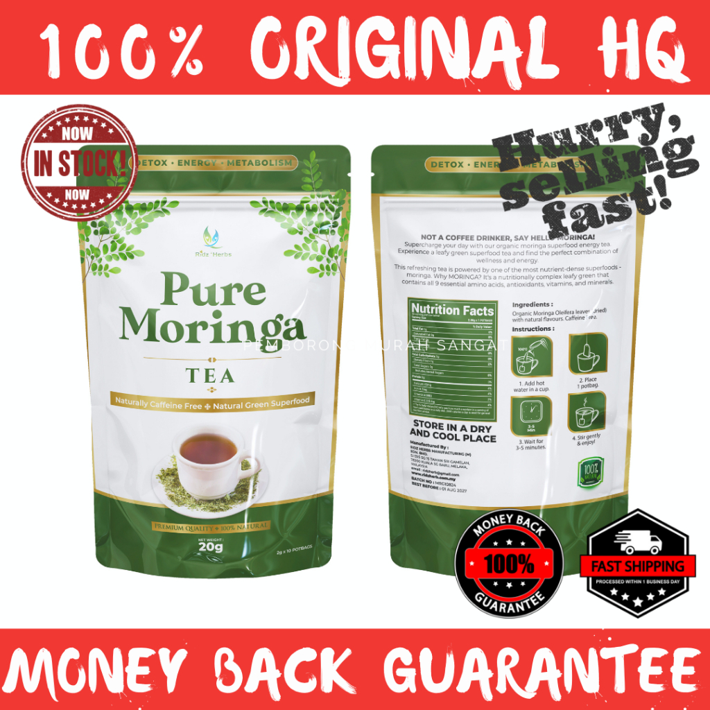 [READY STOCK] PURE MORINGA TEA - 10 TEA BAGS X 2G 100% MORINGA LEAVES ...