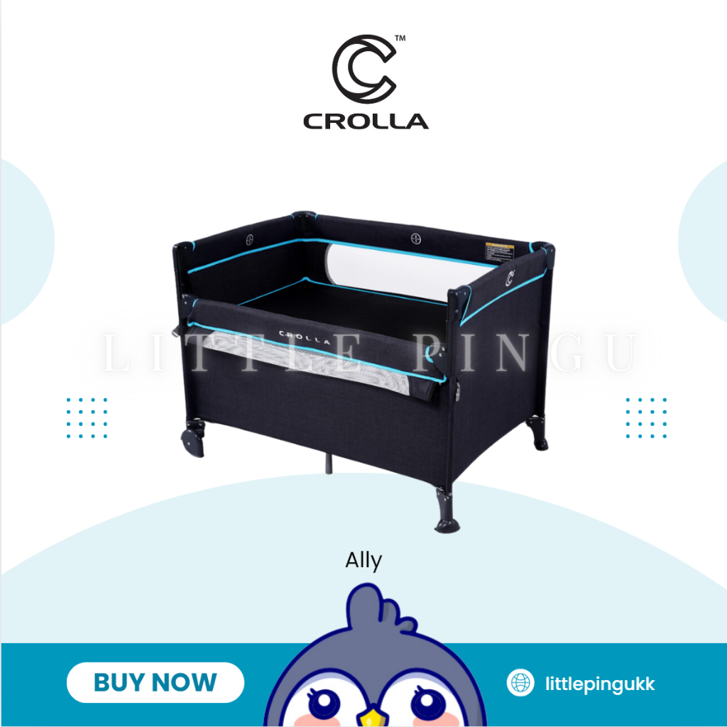 Crolla PLAYPEN BABY COT Ally Colour : Tiffany blue And Grey | Shopee ...