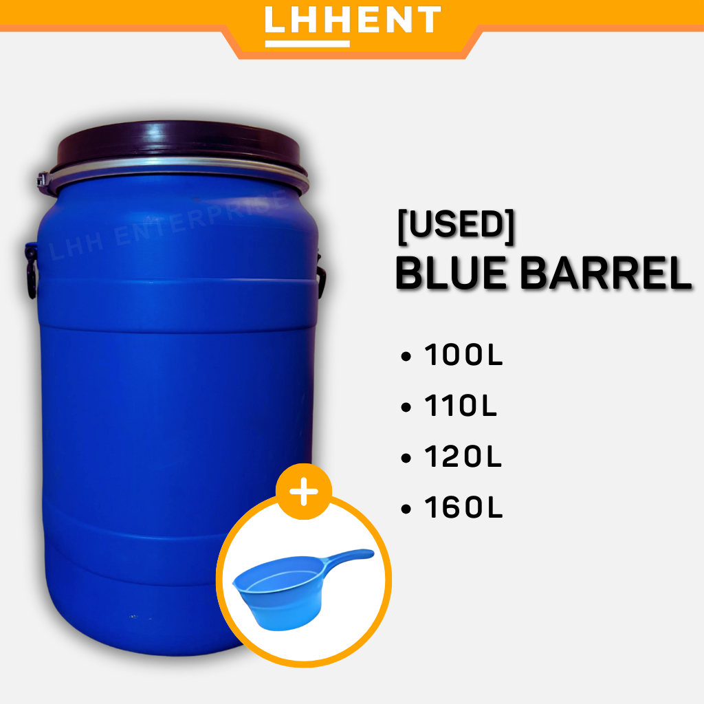 [2ND-HAND] LHH ENTERPRISE | Tong Biru Open Top Blue Barrel | 110L 120L ...