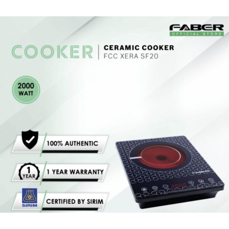 FABER CERAMIC COOKER FCC XERA 2000W SF20 | Shopee Malaysia