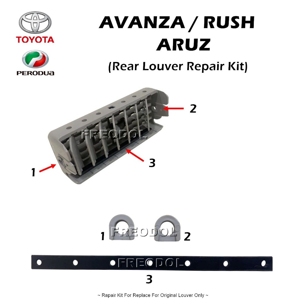 Toyota Avanza / Rush 2003-2021 / Aruz (Rear / Belakang) Air Cond Vent ...