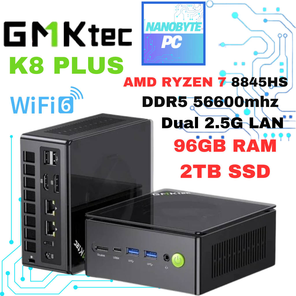 GMKtec K8 Plus AMD Ryzen 7 8845HS Windows Mini PC 96GB DDR5 RAM 2TB ...