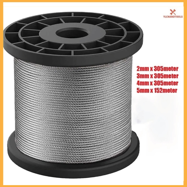 Stainless Steel 304 Wire Rope Cable (2mm.3mm,4mm,5mm ) 305Meter ...