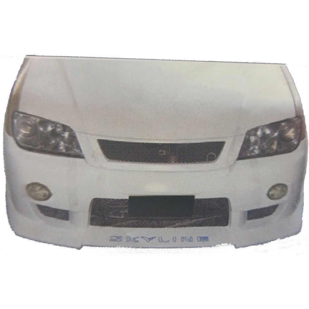 PROTON WAJA FRONT BUMPER WITH LAMP (SKYLINE) FIBER(FIBERGLASS)SKIRT LIP ...