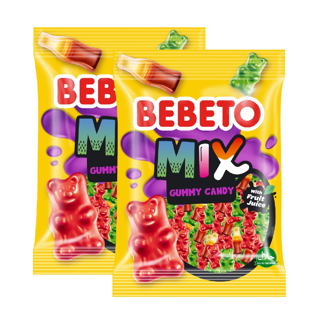 Bebeto Mix Gummy Candies 2 Bag - (80g X 2) (Gula-gula Campuran Bebeto 2 ...