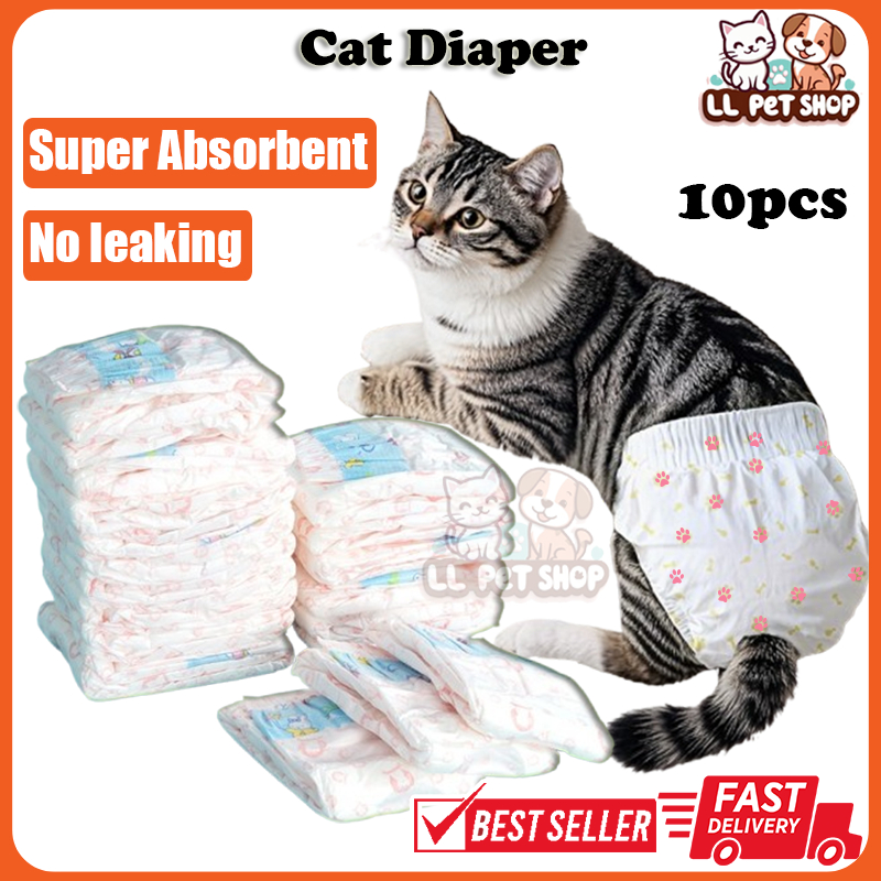 ️LL ️ Cat Diaper Unisex Cat Diapers Cat Pamper Kucing Pet Diapers Cat ...