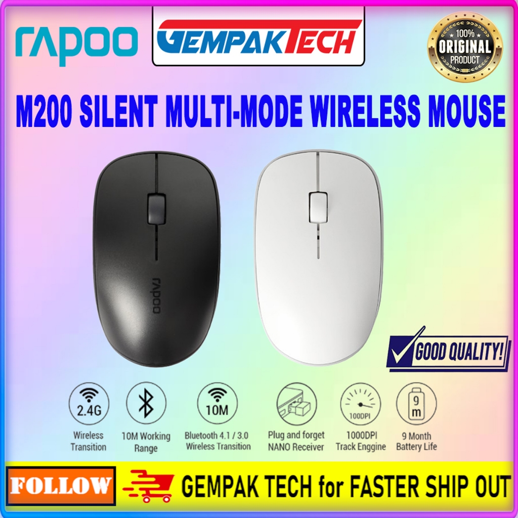 RAPOO M200 SILENT MULTI-MODE WIRELESS MOUSE | Shopee Malaysia