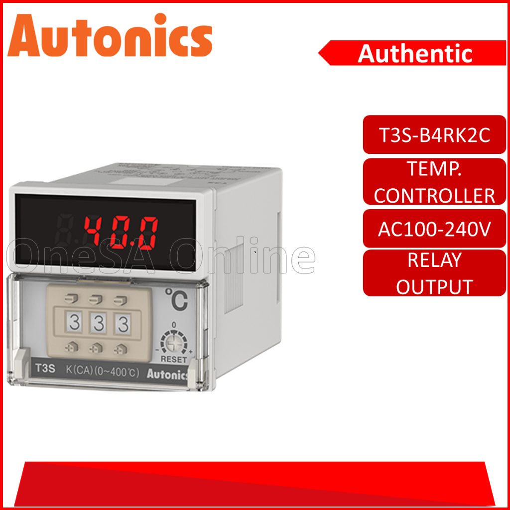 AUTONICS TEMP. CONTROLLER AC100-240V RELAY OUTPUT(AUTO-T3S-B4RK2C-A100 ...
