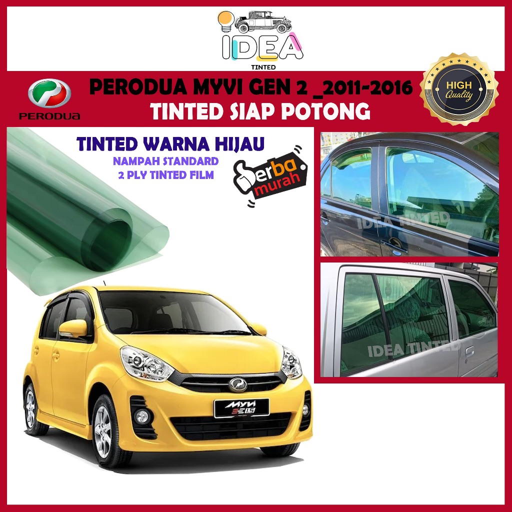 Perodua Myvi Gen 2 _2011-2016_Full Set_TINTED CROMAX GREEN/HIJAU Tinted ...